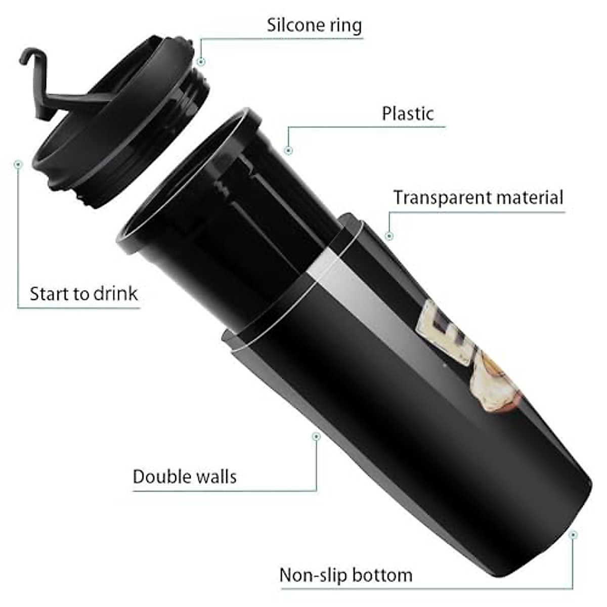 Fried Egg Travel Coffee Mug Reusable Coffee Cup Tumbler with Lid for Outdoor 350ml