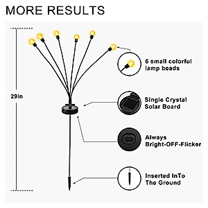 YUNJACKEYDZ Solar Garden Lights-Outdoor Solar Lights for Yard-Solar Powered Firefly Lights Outdoor Waterproof Wind Dancing Solar Lights for Landscape Decoration Lights Yard Patio Pathway Decoration