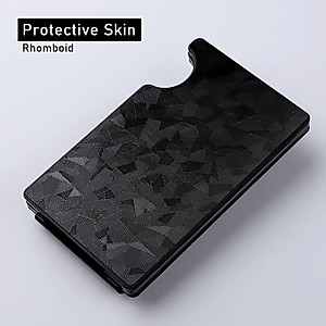 ANTWAY Metal Wallet Sticker Skin Protector Set 5 Pieces, PVC Film Skin Wrap Protective for Card Holder, 3D Wrap Skins for Slim Wallet, Protective Skin of Metal Wallet for Men and Women (Deep)