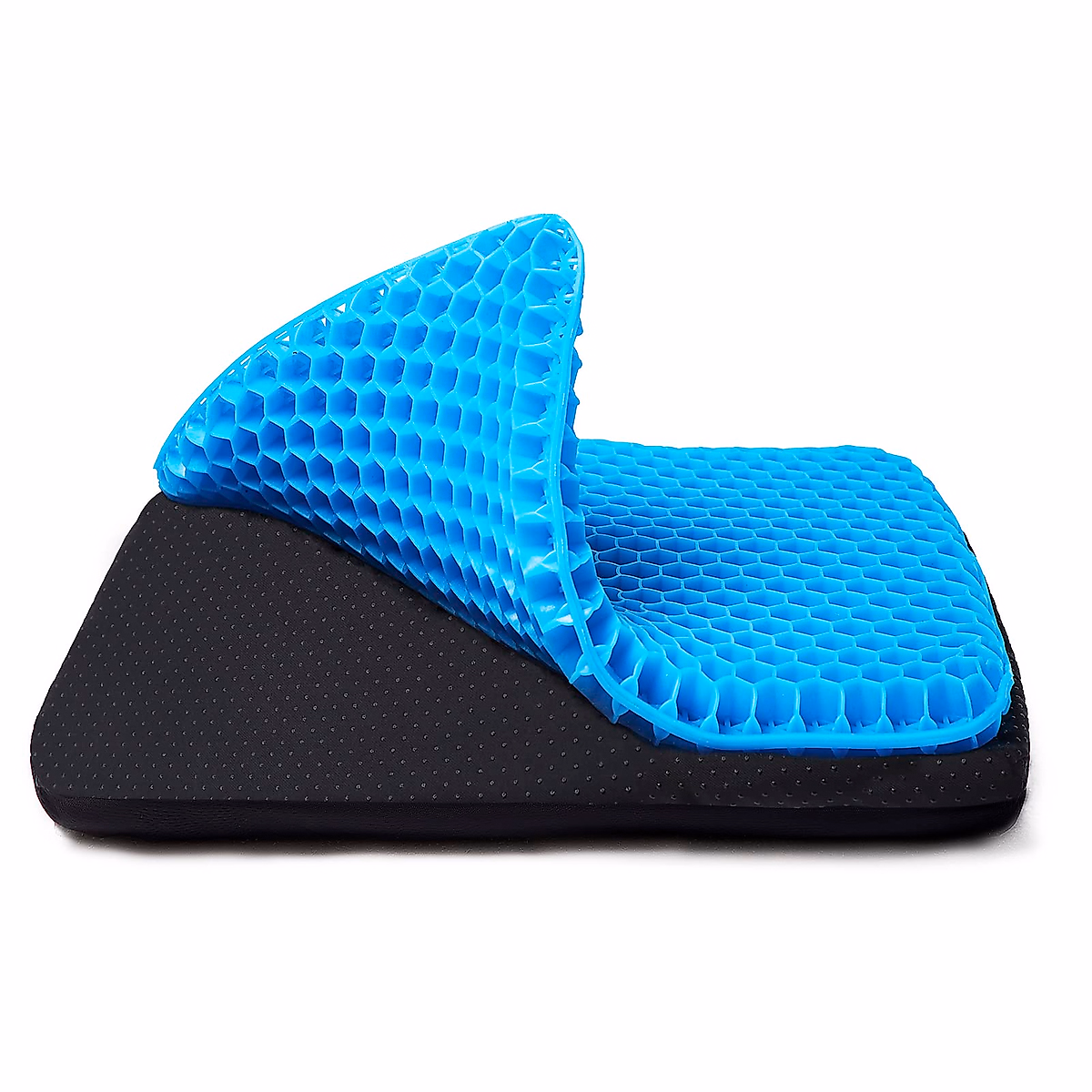 LuckGeto Gel Seat Cushion for Long Sitting Breathable Honeycomb Gel Cushion Tailbone Pain Relief Office Chair Cushion Wheelchair Car Cushions Relief Sciatica Pain with Non-Slip Cover