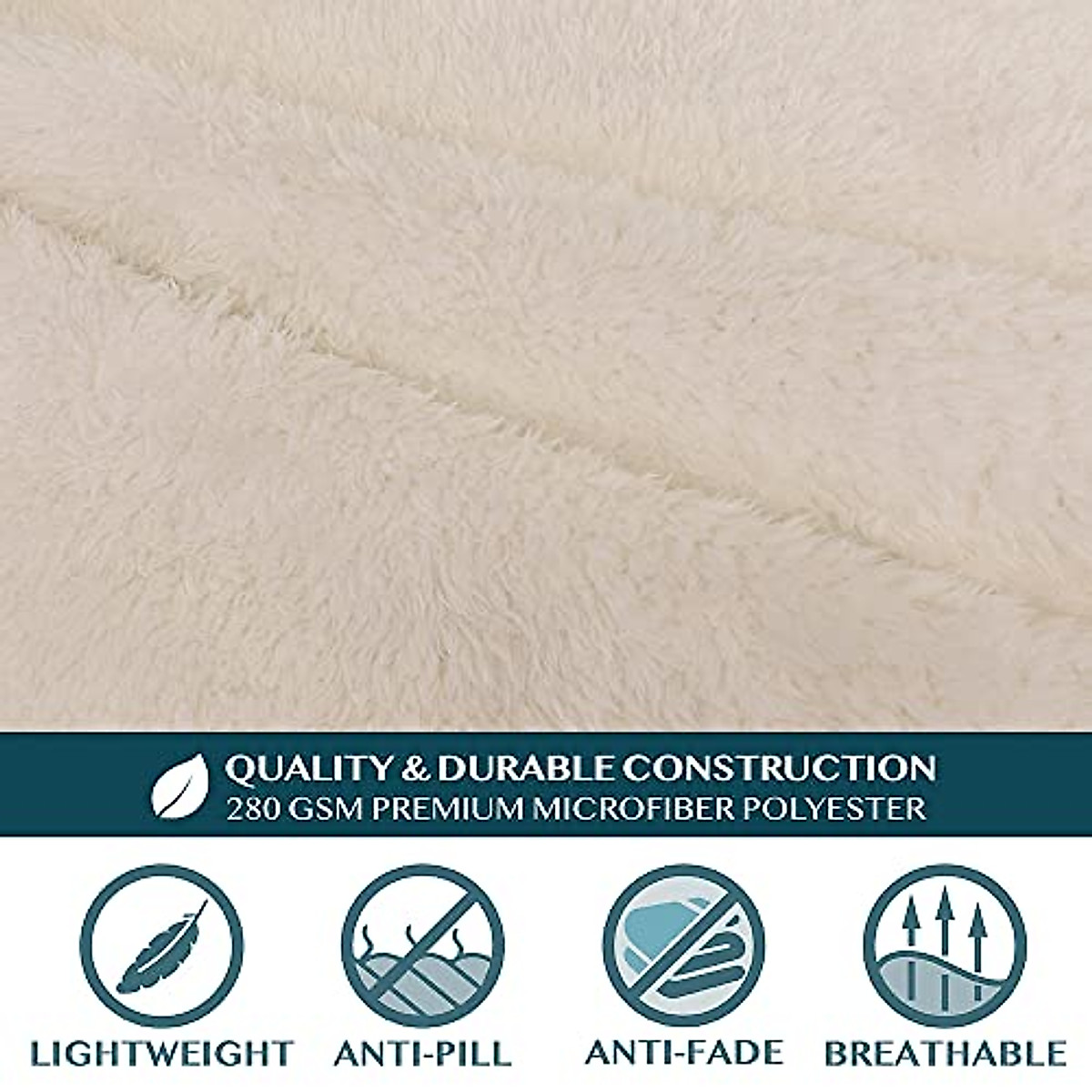 PAVILIA Sherpa Fleece Blanket with Sleeves for Adult Women Men, Wearable Blanket Sleeved Throw with Arms and Pocket, Fluffy Shaggy Cozy Gift for Christmas Thanksgiving Mom Wife, Crean Beige