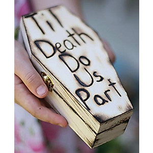 Creative Hobbies Large 12 Inch Halloween Coffin Box, Fillable Hinged Box for Halloween Décor, Party Favor, Goth, Decoration, Coffin Ring Box, Pet Casket