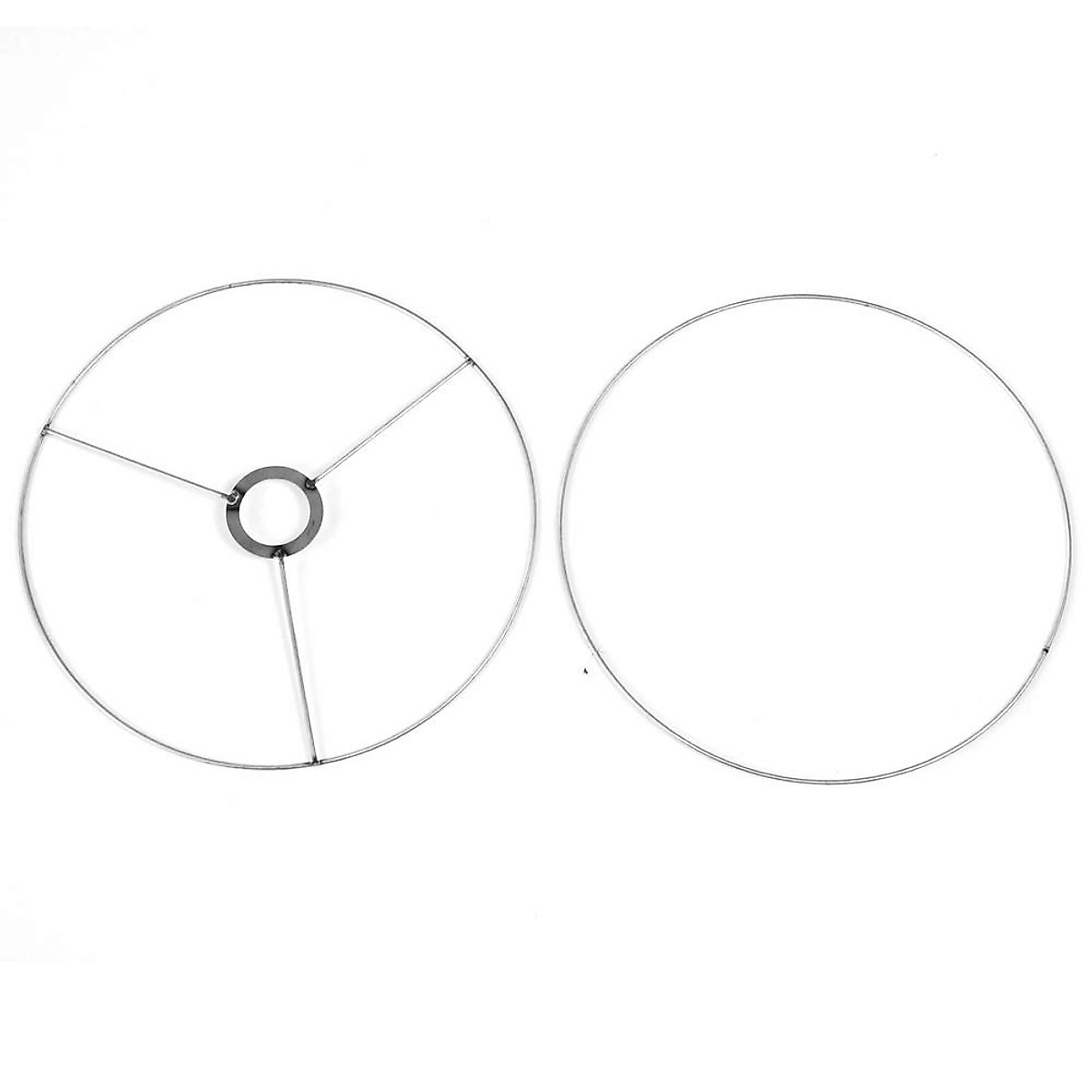 I Like That Lamp Wire Lamp Shade Rings with European Fitter (12” Diameter), Includes 2 Galvanized Steel Silver Drum Rings, Make DIY Table/Floor/Pendant Lamps, Compatible with most IKEA & Target Lamps