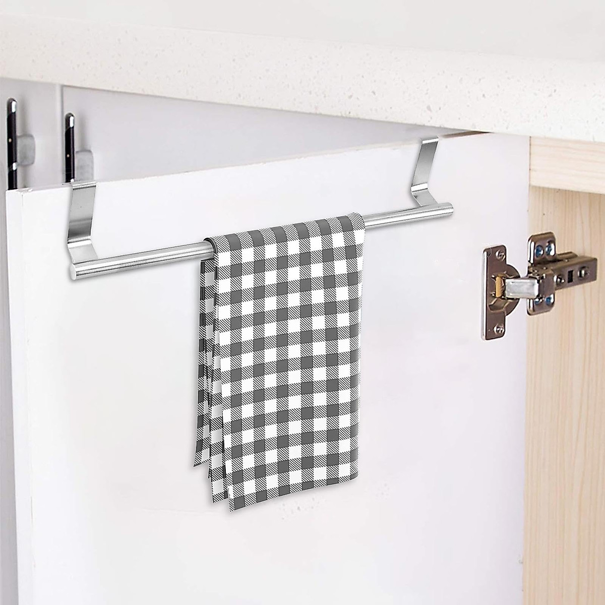 Towel Hanger for Door - Over the Door Hook Rack for Bathroom or Kitchen | Stainless Steel Towel Holder, Space Saving Organizer, Stainless Steel Household Towel Rack, Rustproof No Drilling Towel Hanger