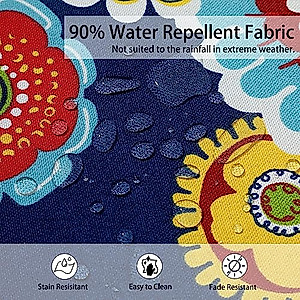 Magpie Fabrics Outdoor/Indoor 17"x16"x2" Chair Cushions with Ties Set of 2, Waterproof All Weather U-Shape Seat Pads Decoration for Patio Garden Furniture Home Office (Heronsbill Navy)