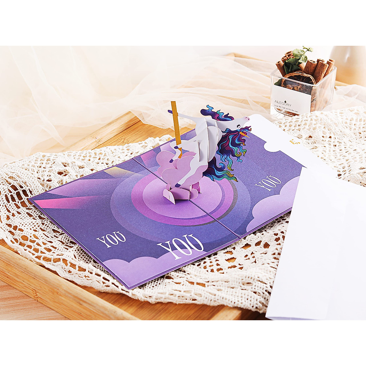 Liif 3D Pop-Up Birthday Card, 30th Birthday Card for Women, Crafted from Art Paper, Laser Cut and Assembled by Hand, Includes Envelope and Message Note