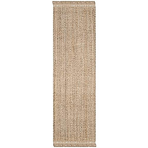 SAFAVIEH Natural Fiber Collection Runner Rug - 2'6" x 6', Natural, Handmade Tassel Jute, Ideal for High Traffic Areas in Living Room, Bedroom (NF467A)