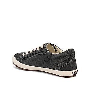 Taos Footwear Women's Star Canvas Sneaker - Style and Comfort Charcoal Wash 9 M US