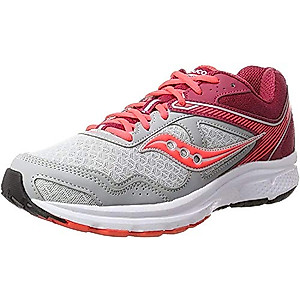 Saucony Women's Cohesion 10 Grey/Red Running Shoe 9 M US