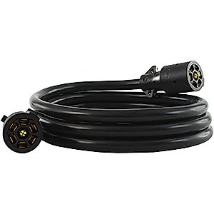 Conntek 10110-096M7 Double-End 7 Way Plug Inline Trailer Cord (Black, 8-Feet)