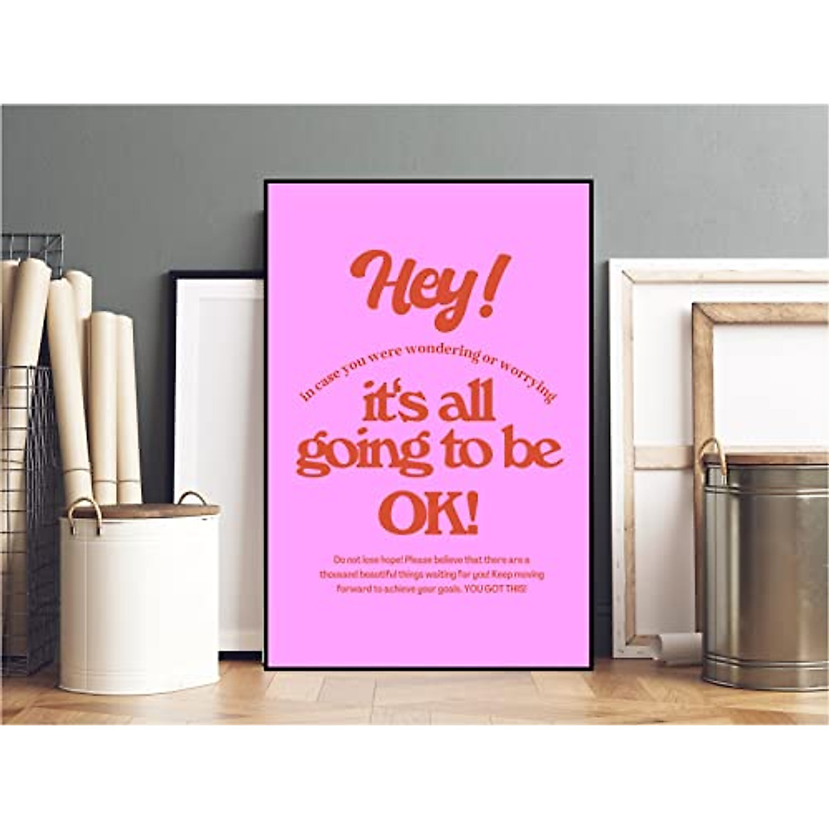 Affirmations Preppy Room Decor Aesthetic - 12x16 Inches Unframed Set of 3 Posters for Room Aesthetic - Inspirational Wall Art Room Decor for Teen Girls - Affirmation Wall Decor Living Room - Abstract Wall Art Bedroom - Apartment Decor - Pink Room Decor -