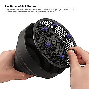 Travel Hair Dryer Diffuser, Segbeauty Collapsible Portable Hair Diffuser, Profession Blow Dryer Diffuser Attachment for Natural Thick Hair, Suitable for Nozzle 1.65 inches to 1.77 inches - Black