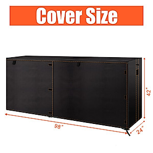 SnugNiture 8ft Firewood Log Rack Cover, 600D Oxford Heavy Duty Waterproof Outdoor Protection Cover with PVC Backing for Firewood Rack