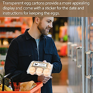 baflovga Egg Cartons Cheap Bulk 100 Pack, Eggs 6 Count, Plastic Egg Cartons Reusable with Egg Handling Instructions and Stickers, Half Dozen Eggs for Family, Chicken Farm, Market Display, 2x3Grids