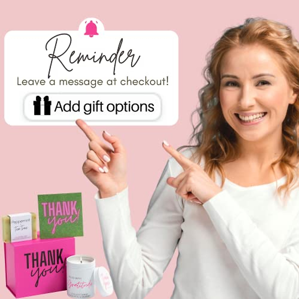 Boxzie Thank You Box for Women - Gratitude Candle & Soap Gift Basket Set - Thoughtful Appreciation Gifts for Coworkers, Employee, Secretary, Hostess, Teacher, Friends, Boss