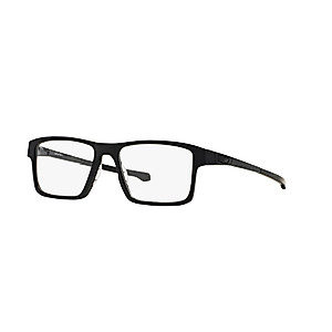 Oakley Men's OX8040 Rectangular Prescription Eyewear Frames, Satin Black, 54mm