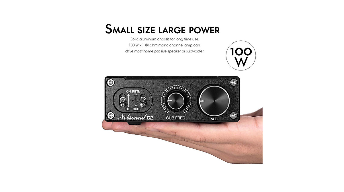 Nobsound G2 Subwoofer Power Amplifier - 100W Mono & BTL Bridge Amp