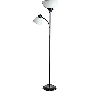 Newhouse Lighting NHFL-WI-BK Torchiere William 71 inch Modern Standing Daughter Floor Lamp, Perfect Light for Bedrooms, Living Room, Office, Reading, Mother-Son Black