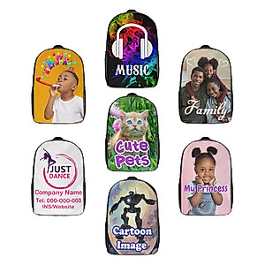 Zifoca Custom Laptop Backpack, Personalized Backpacks With Photos, Customized Travel Bookbags Gifts For Women Men 17IN