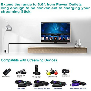 2PCS USB Power Cord Compatible with Fire TV Stick,Roku Streaming Stick 3500 3600 3800,Express Plus 3700 3710XB 3900R 3910XB 3920R 3930R,Premier Plus 3920R 3920XB,Charger Charging Cable Replacement 6FT