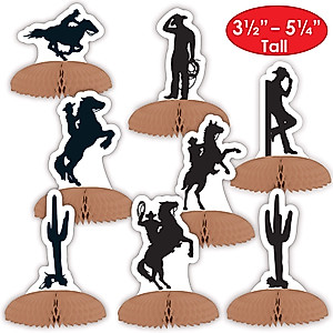 Western Silhouette Mini Table Centerpieces Pack of 2