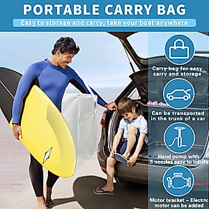 AZXRHWYGS 10 ft Dinghy Boats, 4 Persons Inflatable Boat Fishing Kayak Raft Sport Boat for Adults with Paddles Air Pump Carry Bag