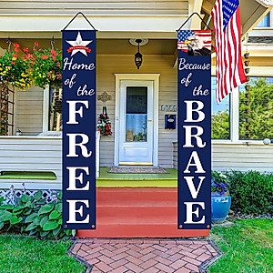 4th of July Decorations Patriotic Decor Pre-assembled Hanging Banners Memorial Day Flag Labor Veterans Armed Forces Military Homecoming Red White Blue Decorations