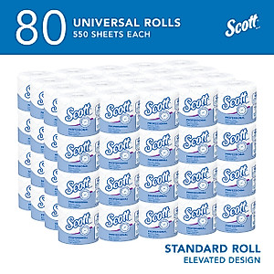 Scott Professional Standard Roll Bathroom Tissue (04460), 2-Ply, White, 80 Rolls / Case, 550 Sheets / Roll, 44,000 Sheets / Case