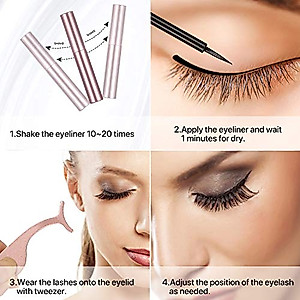Magnetic Eyelashes With Magnetic Eyeliner,2022 Upgraded Reusable 3D Magnetic Eyelashes And Eyeliner Kit,Fluffy Eyelashes Magnetic with 2 eyeliner,magnético pestaña,No Glue Needed.