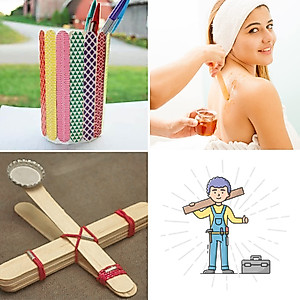 WISYOK 8'' Jumbo Craft Sticks - 90PCS Extra Large Natural Premium Wood, Ice Cream Sticks, Jumbo Sticks, Large Tongue Depressors, Plant Labels, Hair Removal and Waxing Supplies, Crafting