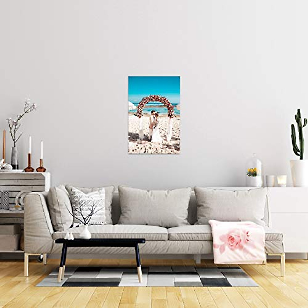 wallart777 Create Personalized Wall Art with Your Photo on Canvas - Custom Canvas Prints for Wedding - Personalized Canvas Pictures for Wall to Print Framed (16" X 24")