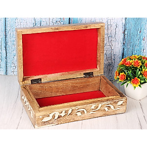 ARTISENIA Father's Day Gifts Wooden Tree of Life Keepsake Decorative Whitewash Finished Jewelry Box Tarot Card Decks Box Storage Organiser for Girls Women