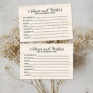 TENTADO Advice and Wishes for The Mom-to-Be, Baby Advice Cards for New Mom, Perfect for Baby Shower, Baby Shower Game Activities Ideas, New Mom Gifts, Pack of 50, 4x6 Inch