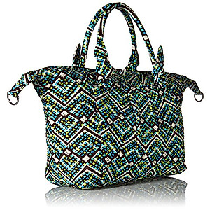 Vera Bradley Women's Cotton Hadley Satchel Purse, Rain Forest, One Size