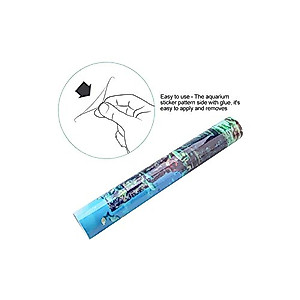 Undersea City Ruins Aquarium Poster, PVC Coral Aquarium Background Underwater Poster Fish Tank Wall Decorations Sticker(61 * 30cm)