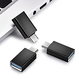 Wteehn 3 Pack USB C to USB Adapter, USB Adapter, Type C Male to USB Female Converter, Type C Adapter, Compatible with Laptops, Power Banks, Chargers