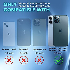 NULETO for iPhone 13 Pro Max & iPhone 12 Pro Max Case: iPhone 13 Pro Max & iPhone 12 Pro Max Case with Stand & Camera Cover - Protective Case Built-in 360° Rotate Ring Kickstand Shockproof- Black