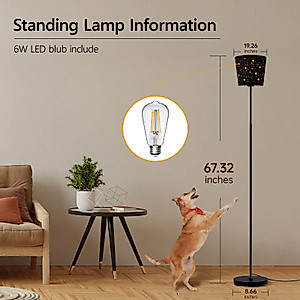 AUQUEE LED Floor Lamp, Standing Lamp for Living Room with Linen Lamp Shade,Adjustable Gooseneck Modern Reading Light,Floor Lamps for Bedroom,Office,Farmhouse,6W LED Bulb Included