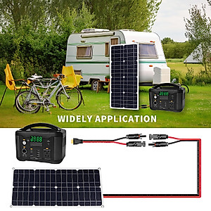 Ansoufien Solar Panel Connector to XT60 Connector Cable 20FT, 10AWG Solar to XT60 Charge Extension Cable XT60 (Plug Female) Cable for RV Folding Solar Panel, Portable Power Station, Solar Generator