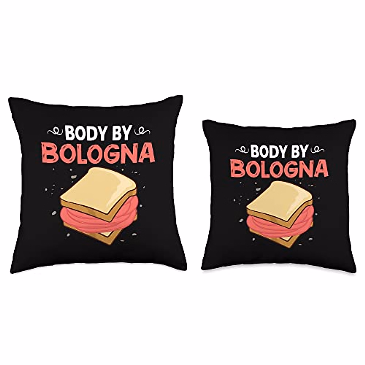 Bologna Meat Italy Sandwich Sausage Baloney Fried Throw Pillow, 16x16, Multicolor