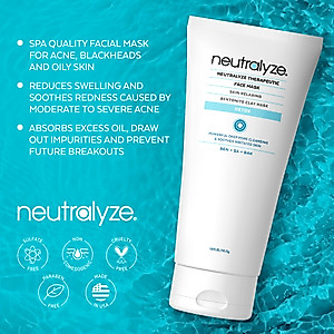 Deep Pore Cleansing Face Mask for Acne Prone Skin - Bentonite Clay Acne Mask with 2% Salicylic Acid & Bakuchiol (Retinol Alternative) - Maximum Strength Therapeutic Acne Mask (120+ Day)