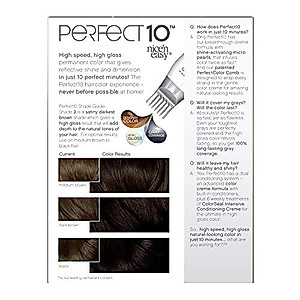 Clairol Nice'n Easy Perfect 10 Permanent Hair Color, 3 Darkest Brown, Pack of 2