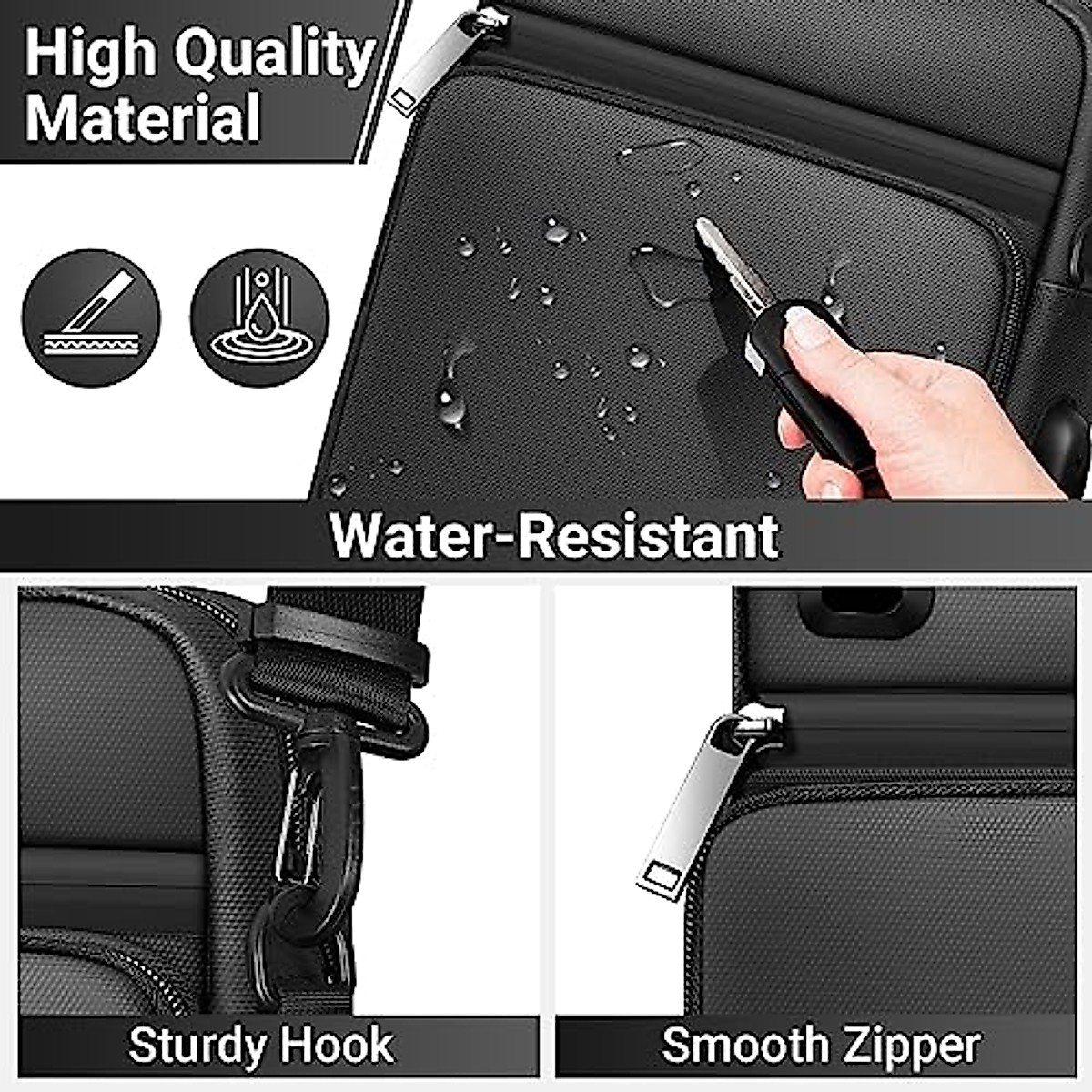 Messenger Bag for Men,Compact Small Shoulder Crossbody Bag with USB Charging Port,11.3 Inch Waterproof Lightweight Anti-theft Satchel Side Bags Crossbody Bag for Men Women College Work Travel Casual