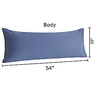 NTBAY Body Cotton Pillowcase - Envelope Closure 20x54 Pillowcase, Breathable and Soft Bed Pillow Case, Denim Blue