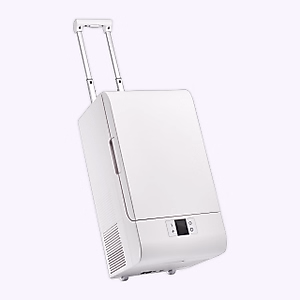 Equator Advanced Appliances 0.7 cu.ft White Portable Fridge-Freezer Tailgate Refrigerator with Retractable Handle and Wheels Digital Display Including Cover