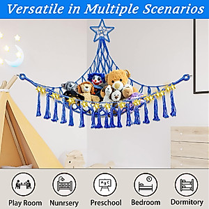 Stuffed Animal Net or Hammock, Macrame Stuffed Animal Hammock, Hanging Stuffed Animal Storage Boho Wall Corner Hammock Organizer, Toy Hammock for Nursery Play Room Kids Bedroom