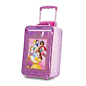American Tourister Kids' Disney Softside Upright Luggage,Telescoping Handles, Princess 2, 18"