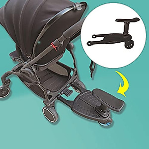 AMLESO Stroller Board Stroller Skateboard Attachment Pram Pedal Adapter Brands of Strollers, Black