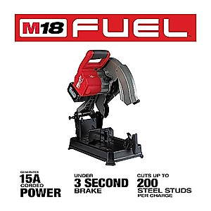 Milwaukee 2990-21HD M18 FUEL Brushless Lithium-Ion 14 in. Cordless Abrasive Chop Saw Kit (12 Ah)