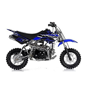 HHH Apollo AGB 21C Fully Automatic 70cc Dirt Bike DB21 Gas Medium Size 10 inch Tires Small Dirtbike for Kids and Youth (Blue Color)